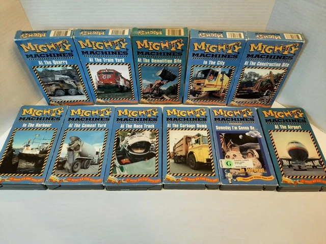 VINTAGE MIGHTY MACHINES Kids VHS Lot * 11 * At The Demolition Site, In ...
