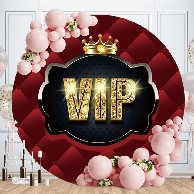GOLD GLITTER VIP Red Circle Birthday Party Backdrop $36.01 - PicClick AU