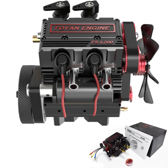 TOYAN FS-L200 TWIN-CYLINDER Four-Stroke Nitro RC Engine Fully Assembled ...