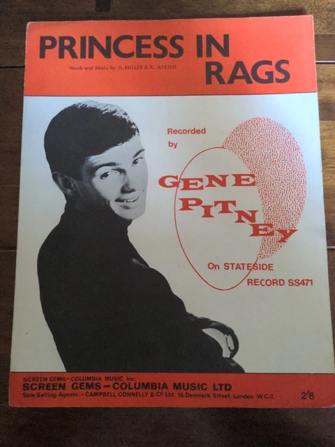 PRINCESS IN RAGS- Gene Pitney- Sheet Music 1965 £4.20 - PicClick UK