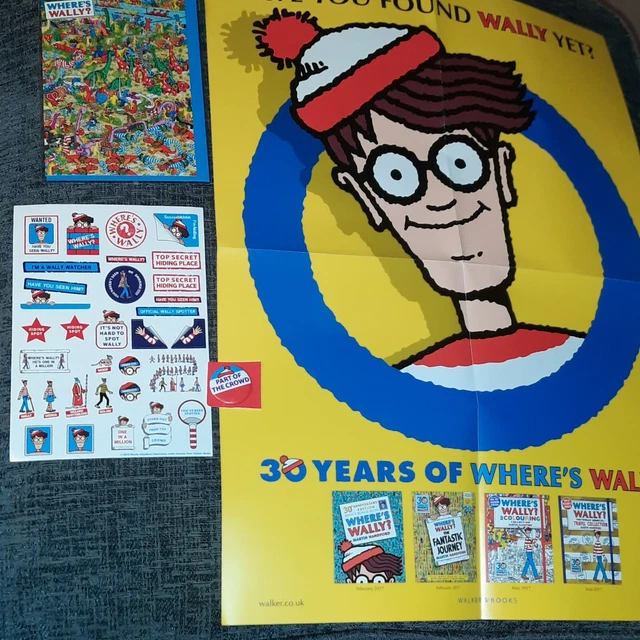 WHERE'S WALLY ACTIVITY Set Poster, greeting card, stickers + part of ...