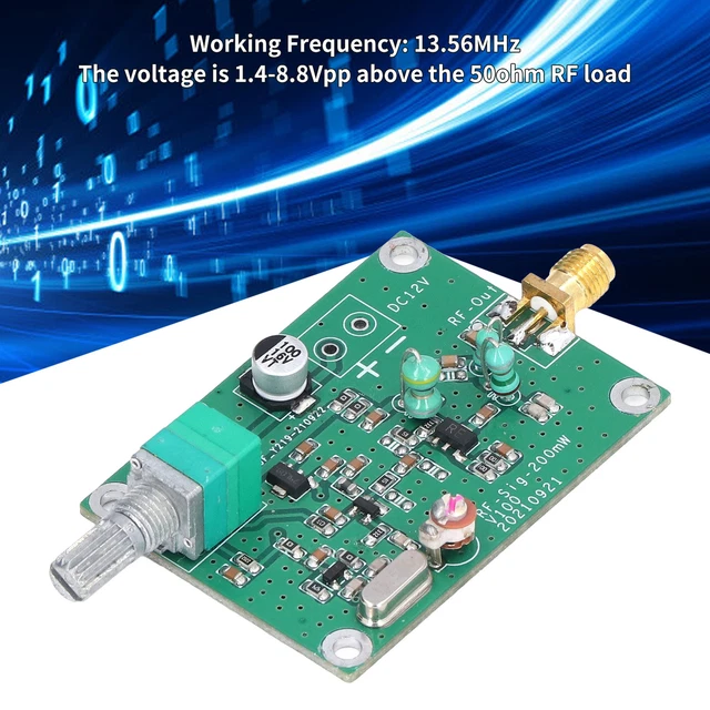 SIGNAL SOURCE MODULE 13.56MHz 7-23dBm Power Adjustment 12V 60mA Low ...