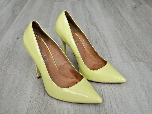 OFFICE LONDON LADIES Heeled Court Shoes Patent Yellow Size 6 / 39 £11. ...