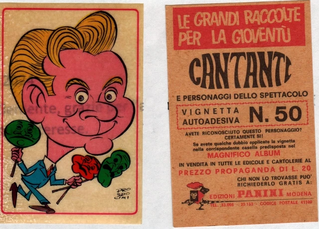 ALBUM CANTANTI 68 1968 Vignetta Prosdocimi Alighiero Noschese N 50 ...