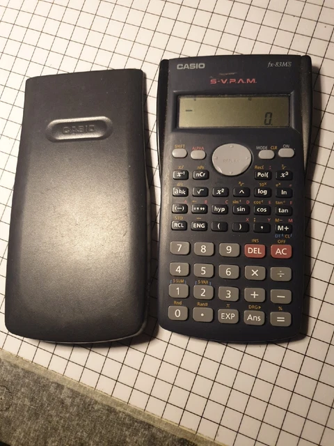 VINTAGE CASIO FX-83MS S-V.P.A.M. Scientific Calculator Sliding Hard ...