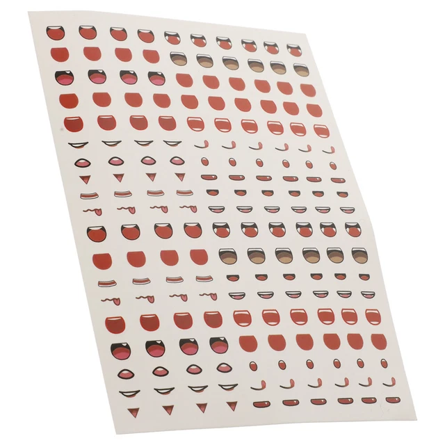 KIDS STICKERS 1 Sheet Self-Adhesive Cartoon Mouth Expression Crafts ...