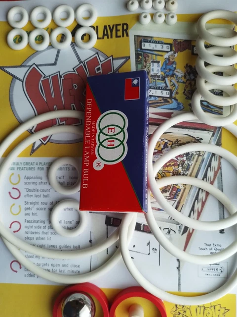 GOTTLIEB-SHERIFF PINBALL KIT Complete Elastic.ball.bulbs-Rubber Kit £28 ...