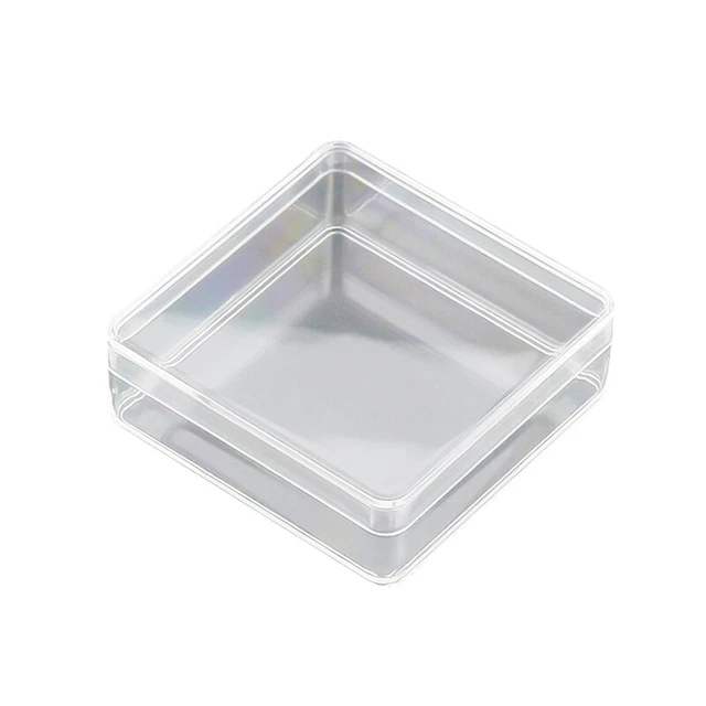 50ML MINI SMALL Square Transparent Plastic Storage Boxes Crystal ...