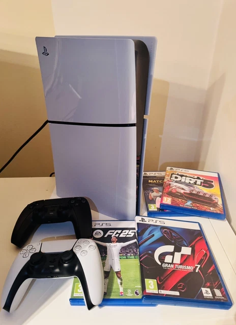 SONY PS5 SLIM Blu-Ray Edition 1TB Video Game Console - White Bundle ...