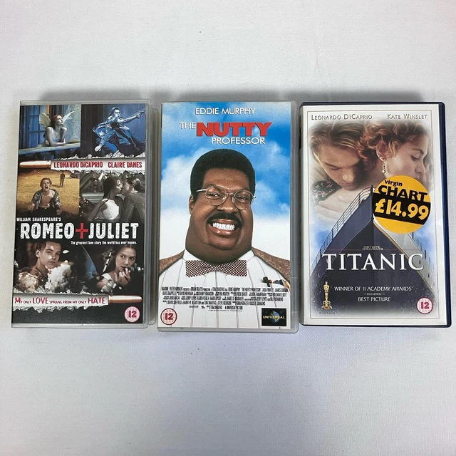 VHS VIDEO - Three Movie Bundle - The Nutty Professor - Titanic - Romeo ...