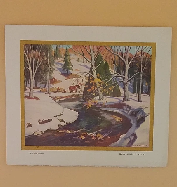 VINTAGE CHRISTMAS CARD, 'First Snowfall' By Frank Panabaker ARCA - Used ...