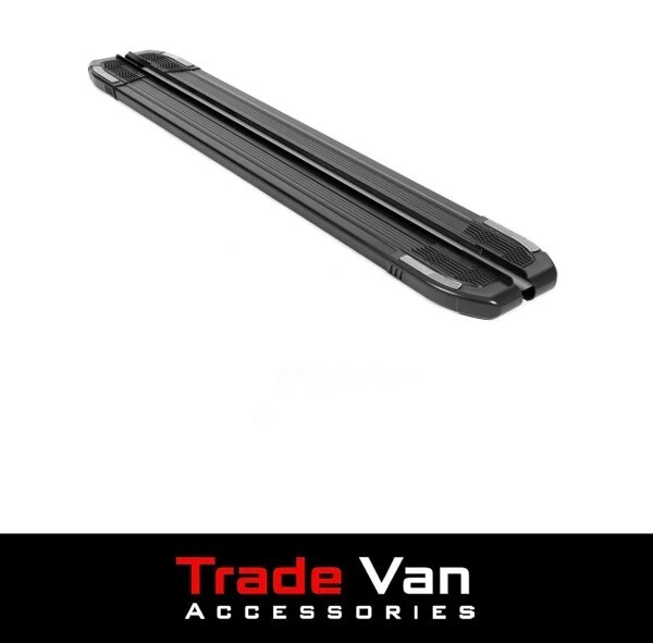 FORD TRANSIT CUSTOM Sport Swb Voyager Black Side Steps Running Boards ...