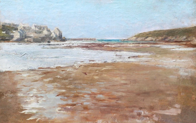 JEAN MASSÉ TABLEAU huile vue LESCONIL LOCTUDY paysage Bretagne ...