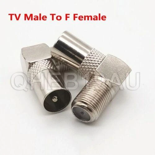 RIGHT ANGLED TV Cable Connector Coaxial TV Male to Female to Female ...