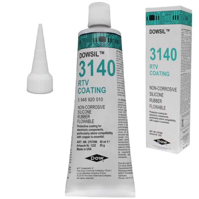 NON- CORROSIVE SILICONE Dowsil 3140 RTV Transparent coating solvent ...