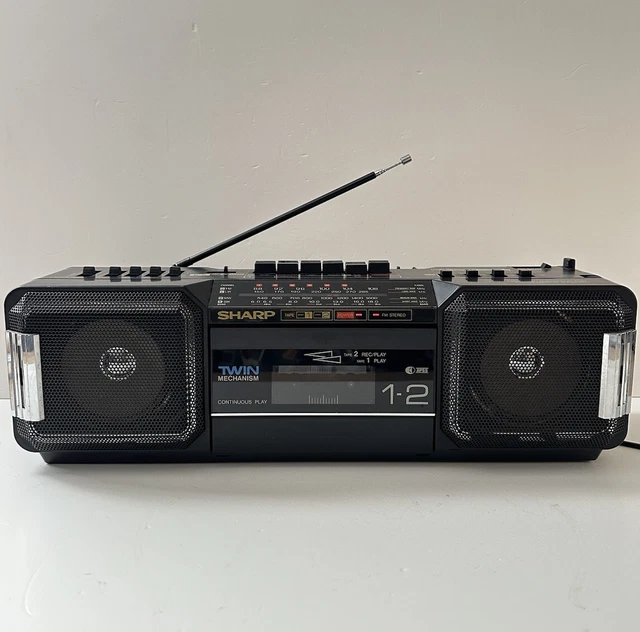 BOOMBOX STEREO RADIO cassette recorder SHARP WQ-T282 Twin Mechanism EUR ...