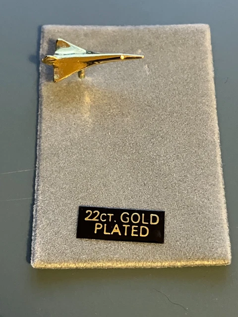 BRITISH AIRWAYS CONCORDE MEMORABILIA 22ct Gold Plated Tie Pin Badge £10 ...