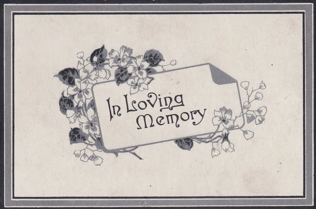IN LOVING MEMORY memorial funeral card memento mori antique vintage EUR ...