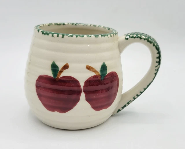 VINTAGE ALCO INDUSTRIES Stoneware Apple Pottery Apples Decor Coffee Mug ...