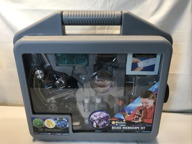 FUSION SCIENCE DELUXE MICROSCOPE SET 28pc SET 8+ £11.99 - PicClick UK