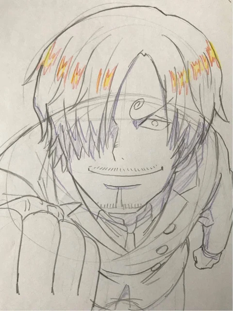 ONE PIECE ANIMATION Cel Sanji Eijiro Oda Original Sketch Hand Drawn ...