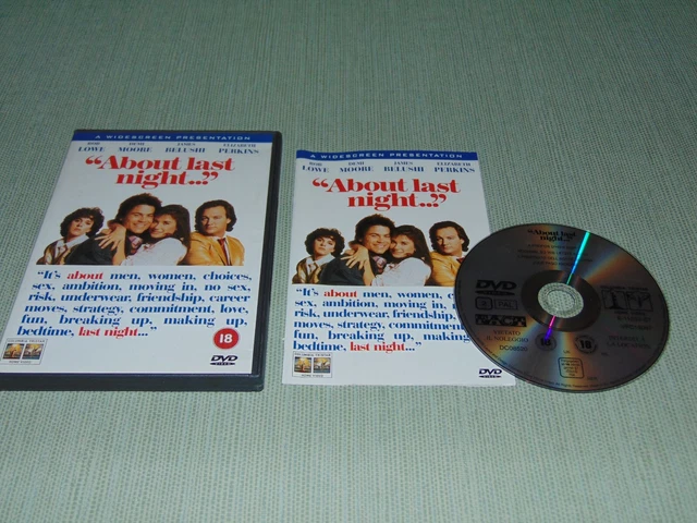 ABOUT LAST NIGHT DVD Rob Lowe Demi Moore 1986 UK Region 2 £4.50 ...