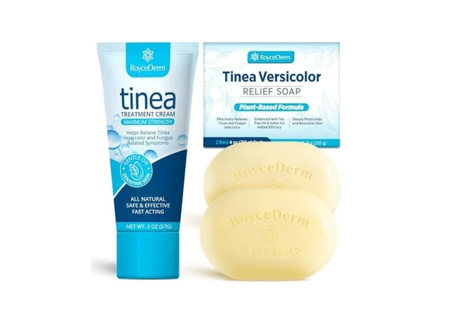 TINEA VERSICOLOR RELIEF Cream & Soap Clinically Proven Treatment Fungal ...