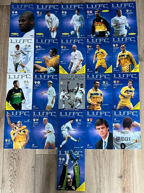 1999-00 LEEDS UNITED Home Programmes x 21 - All Domestic Games £18.26 ...