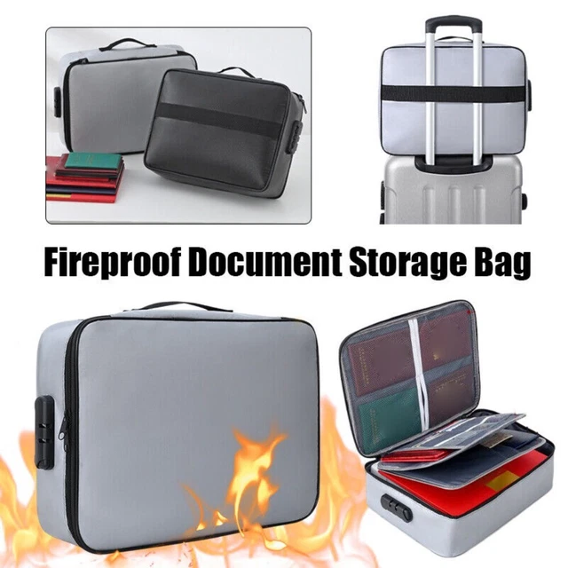 LARGE CAPACITY ARCHIVE Organizing Box Fire Resistant Storage Bag Home ...