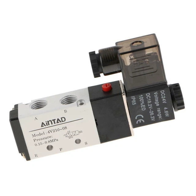 PNEUMATIC SOLENOID VALVE 24V/DC24V 5/2 way Single Control NEW DC 24V ...