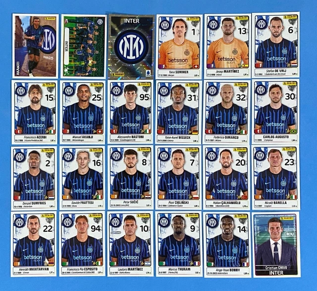 FIGURINE CALCIATORI PANINI 2025-26 2026 Squadra Completa INTER EUR 15 ...