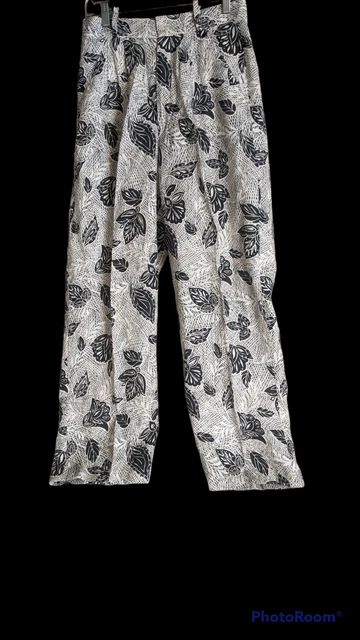 &JAVA WRAPS&IRISH LINEN 100% Black and White Slacks 13- 15 in waist 29 ...