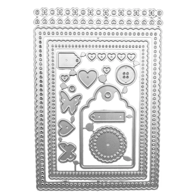 RECTANGLE LACE BORDER Metal Cutting Dies Curved Embossed Border Die ...
