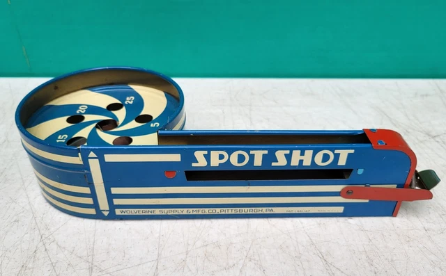 WOLVERINE SPOT SHOT Tin Lithograph Toy Marble Game SUNNY ANDY Vintage ...