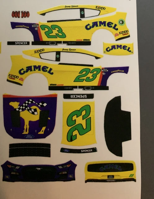 CUSTOM 2023 JIMMY Spencer #23 Camel 1/64 Scale NASCAR Peel & Stick ...
