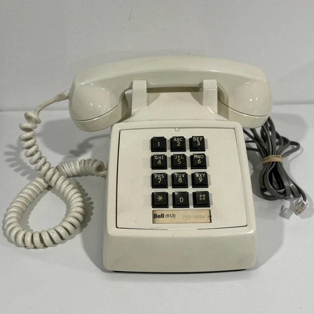 NORTHERN TELECOM TELEPHONE Bell Corded Push Button Corduroy Textured ...
