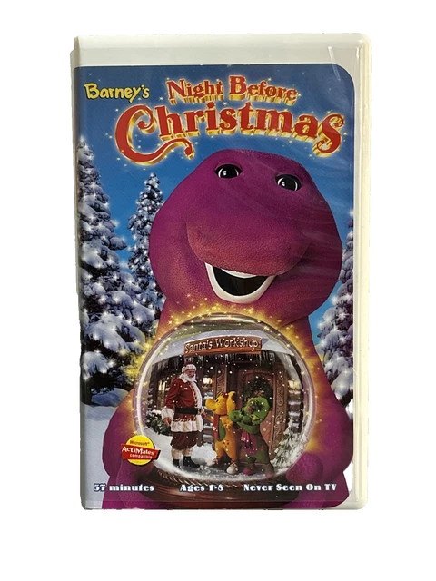 BARNEY’S NIGHT BEFORE Christmas VHS Video Tape 16 Sing Along Songs Clam ...