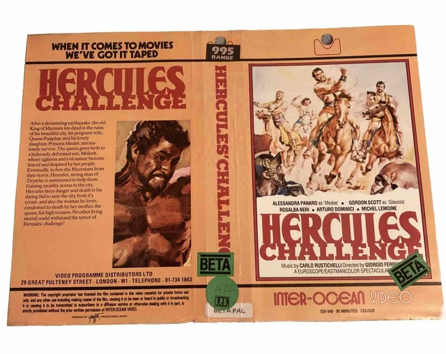 VINTAGE BETAMAX DUST Covers Sleeves Hercules Challenge Cult Movies TV ...