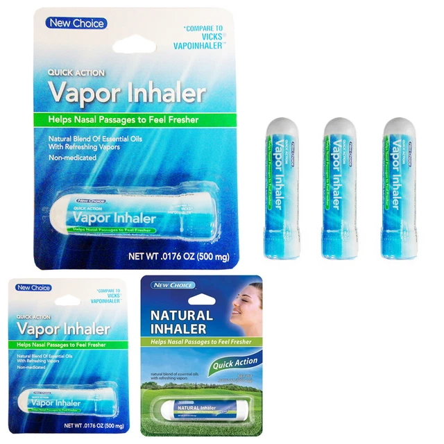 3 PACK INHALER Sinus Nasal Decongestant Allergy Mucus Relief Essential ...