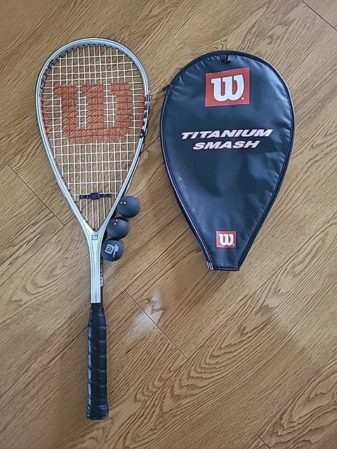 WILSON TITANIUM SMASH Squash Racket With Cover - Black/orange Adult £14 ...