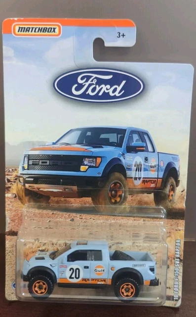 MATCHBOX GULF LIGHT Blue '10 Ford F-150 SVT Raptor (2018) Die-Cast Toy ...