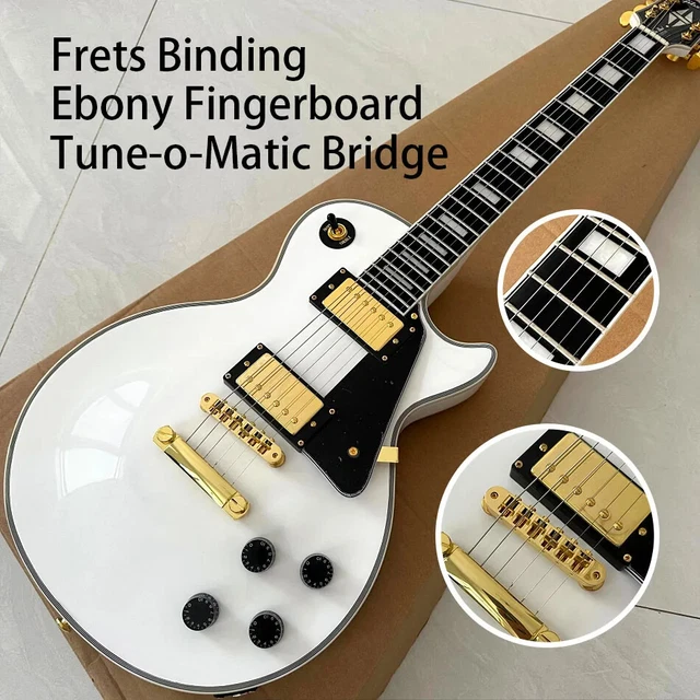 ALPINE WHITE LP Custom Electric Guitar, Ebony Fingerboard,Tune-o-Matic ...