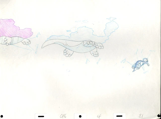 LAND BEFORE TIME Drawing Of Ducky Swimming 111122-81 £118.01 - PicClick UK