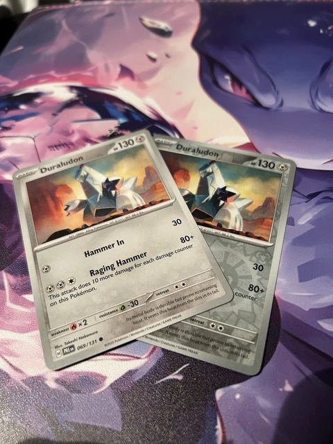 POKEMON PRISMATIC EVOLUTIONS 069/131 Duraludon Normal And Reverse Holo ...