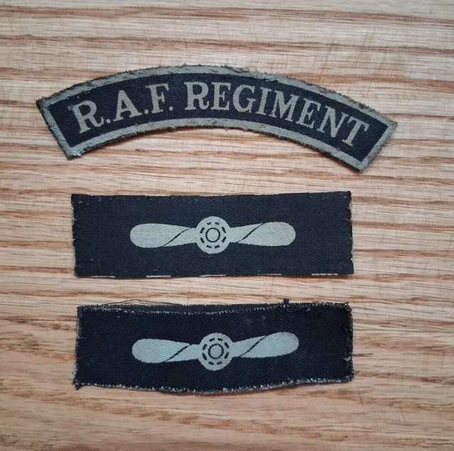 WW2 RAF REGIMENT Original Printed Shoulder Title and Printed Cloth ...