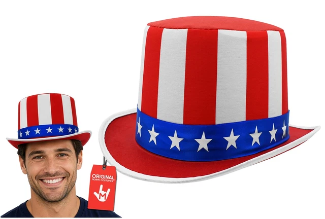 UNCLE SAM HAT, 4th Of July Top Hat For Men, American TopHat, Patriotic ...