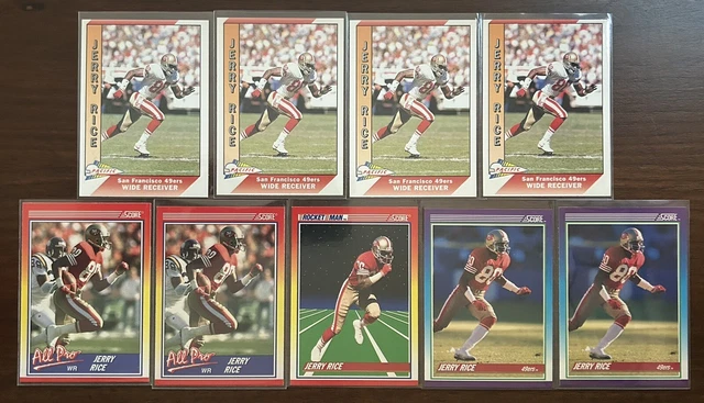 NFL FOOTBALL SAN Francisco 49ers Jerry Rice Score & Pacific 9 Card Lot ...