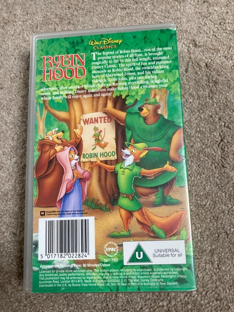 WALT DISNEY CLASSIC series Robin Hood VHS Video Tape PAL D202282 £5.45 ...