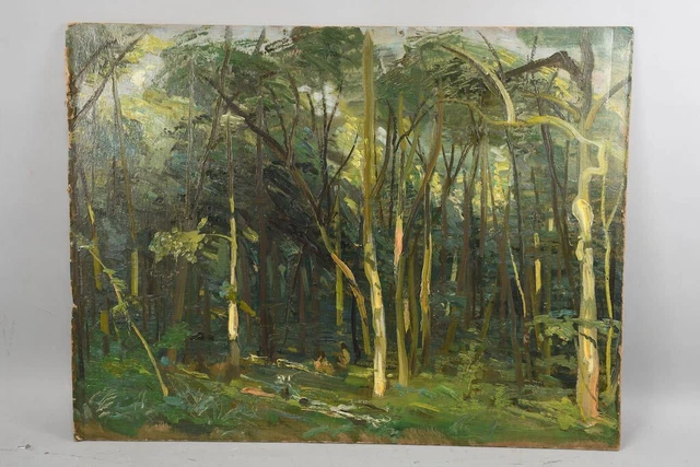 P62X76- GEMÄLDE WALDSTÜCK mit Personen EUR 88,40 - PicClick DE