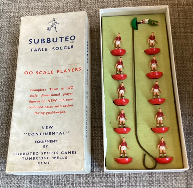SUBBUTEO TABLE SOCCER OO Scale Players / Team 1960’s White Box ...